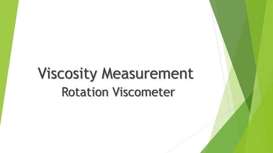 Viscosity Measurement Using Ostwald Viscometer Ppt