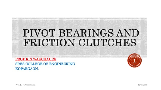 Lecture 5 Thrust bearing (Introduction and Design Procedure) | PDF