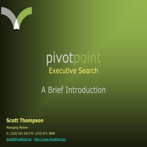Pivot Point Briefv1 | PPTX | Business | Business and Finance