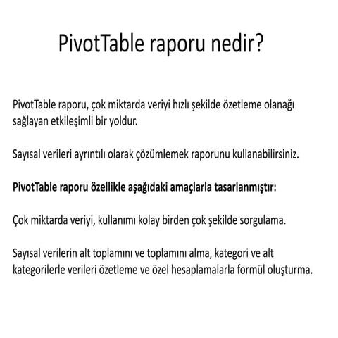 Pivottable | PPT