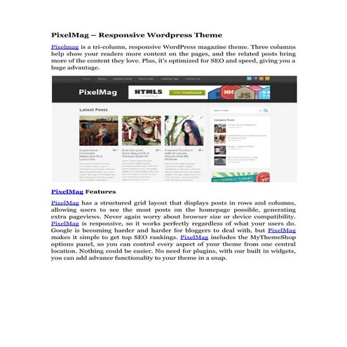 Pixel mag responsive wordpress theme | PDF