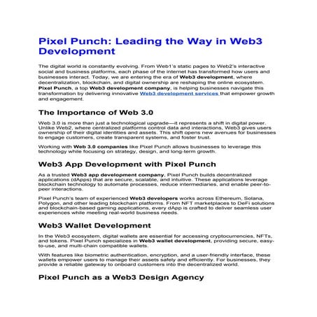 Pixel Punch: Leading the Way in Web3 Development | DOCX