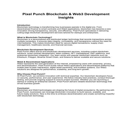 Blockchain & web3 development insight | Pixel Punch | PDF