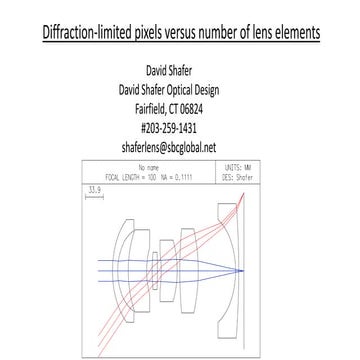 Diffraction-limited pixels versus number of lens elements | PPTX