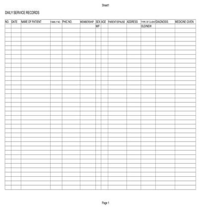 Daily service records | ODS