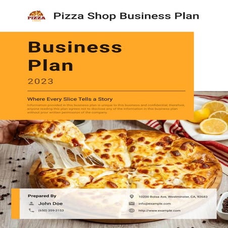 pizza shop business plan example | upmetrics | PDF