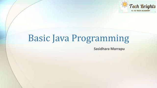 Pj01 2-install java and write first java program | PPTX Pj01 2-install java and write first java program | PPTX