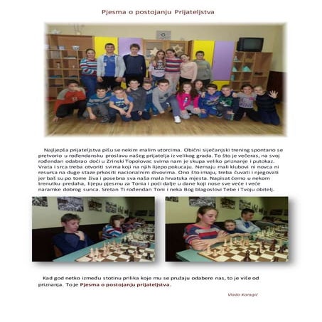 Pjesma o postojanju Prijateljstva | DOCX