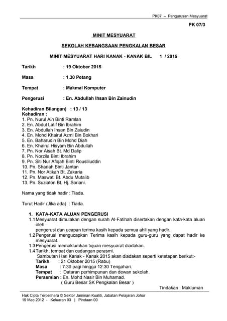 Bidang tugas setiap ahli jawatankuasa | DOCX