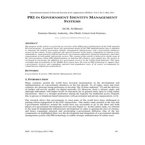 PKI IN Government Identity Management Systems | PDF