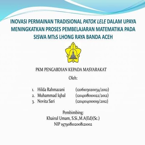 Presentasi PKM-M (Patok Lele) 2014 | PPTX