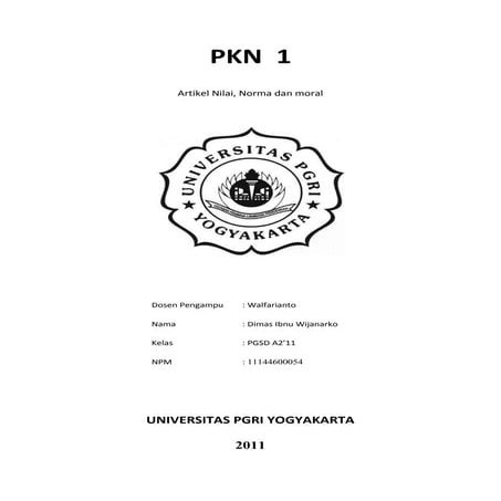 Pkn 1 nilai norma dam moral | DOCX