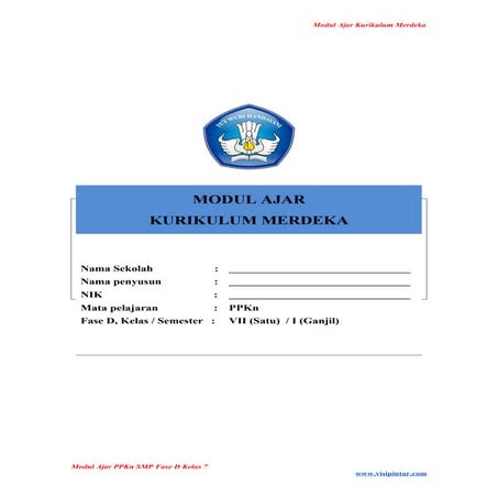 Modul Ajar PPKn SMP Kelas 7 Kurikulum Merdeka | DOCX