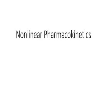 Non linear Pharmacokinetics 2 | PDF
