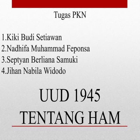 Pasal - Pasal HAM | PPT