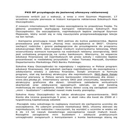 Jesienna ofensywa reklamowa PKO BP | PDF
