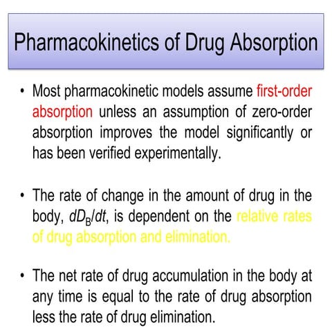 Pharmacokinetics / Biopharmaceutics - drug absorption | PDF