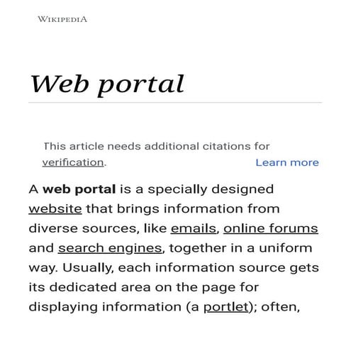 Web portal wikipedia | PDF
