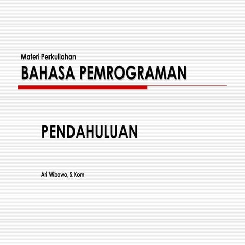 Bahasa Pemrograman - Part 2 | PPT