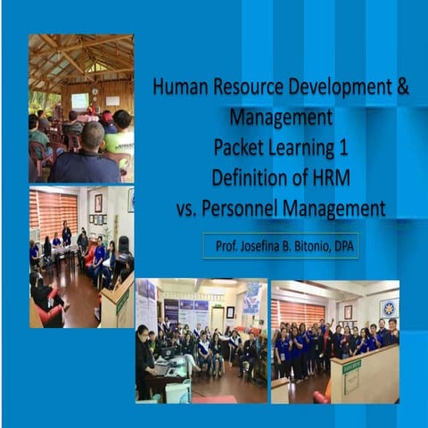 Packet Learning 1 HRMD vs Personnel Management | PPT