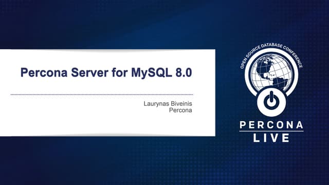 Percona Server For Mysql 80 Percona Live 2019 Pdf Databases Computer Software And