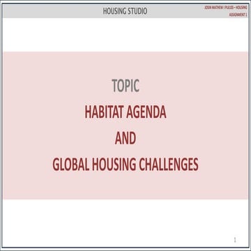 Housing - habitat agenda , global housing challenges | PDF