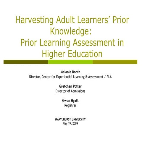 PLA Presentation - OrACRAO | PPT