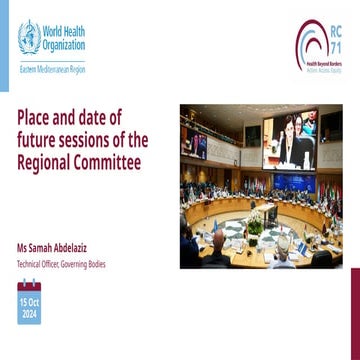 Place and date of future sessions of the Regional Committee | PPTX