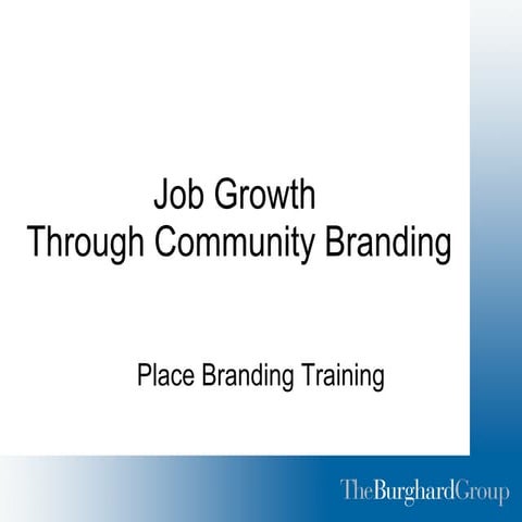 Place brand training | PPT | Advertising Industry | Industries