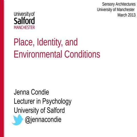 Place identity and environmental conditions | PPT