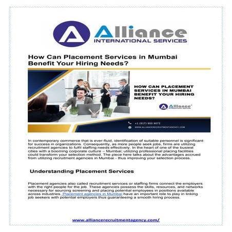 How Can Placement Services in Mumbai Benefit Your Hiring Needs? | PDF