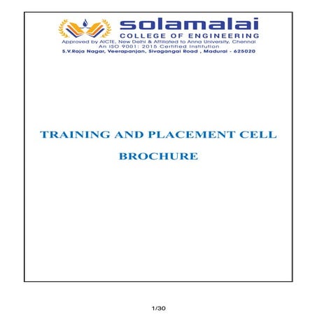 Madurai Engineering College Solamalai College of Engineering's Placement Cell Details | PDF