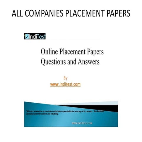 ALL COMPANIES PLACEMENT PAPERS | PPTX
