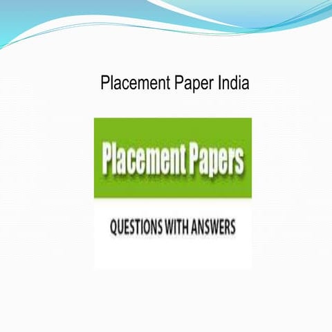 Placement paper | PPTX