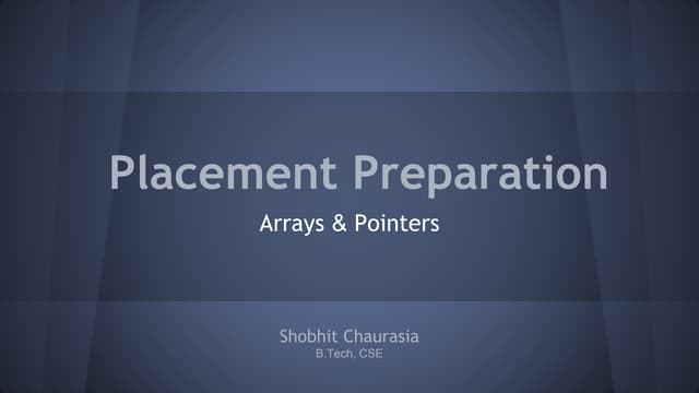 Lecture 2 Arrays And Pointers Pptx Programming Languages Computing 8490
