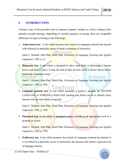 Speak out placement test | PDF | Standardized Testing | Educational ...