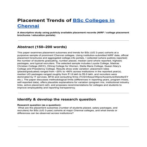 Placement Trends of BSc Colleges in Chennai.pdf