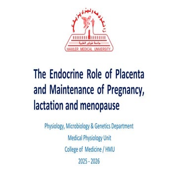 Placenta 2025-2026 and the endocrine function of placenta | PDF