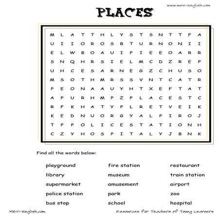 Places1 wordsearch | PDF