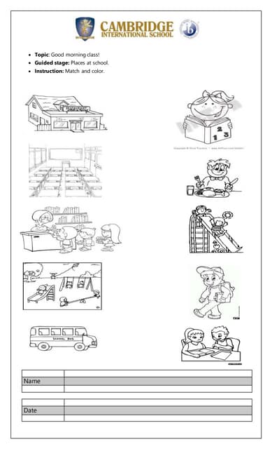 Places in School worksheet for Kinder 1 | DOCX | Homework and Study ...