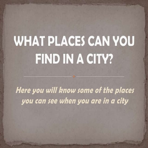 Places in a city | PPTX