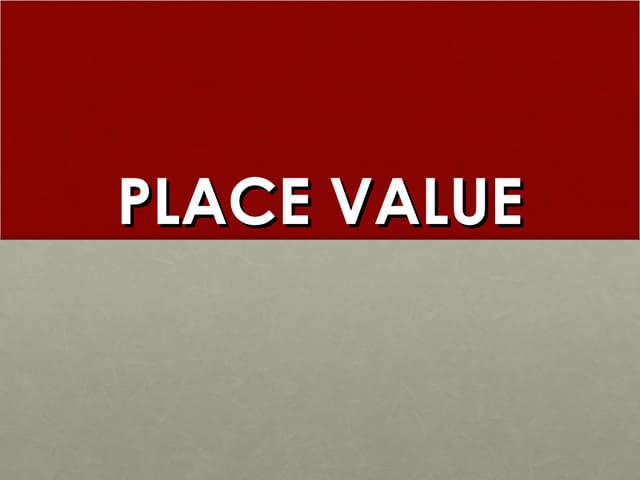 Place value ppt | PPT