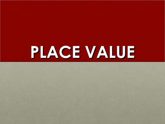 Place value ppt | PPT