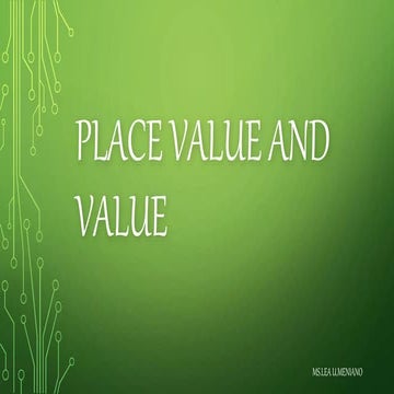 Place value and value math 2 | PPTX