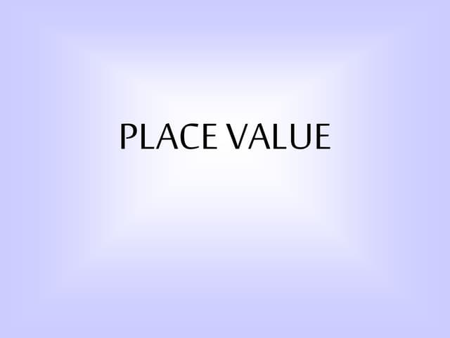 Place value ppt | PPT