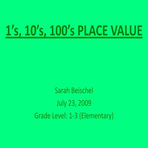 Place Value Presentation | PPTX
