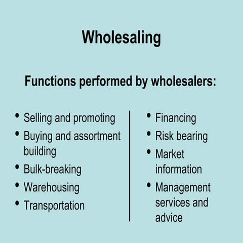 Examples Of Wholesalers
