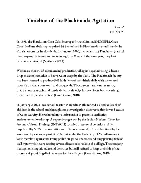 Plachimada coca cola case study - Corporate Ethics | PPTX | Science