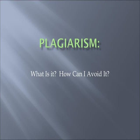 Plagiarism | PPT