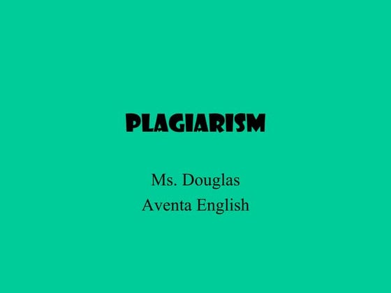 Plagiarism PowerPoint Presentation | PPT
